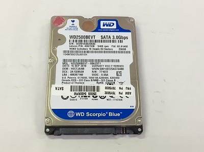 WesternDigital WD2500BEVTの激安通販(詳細情報) - パソコンショップパウ